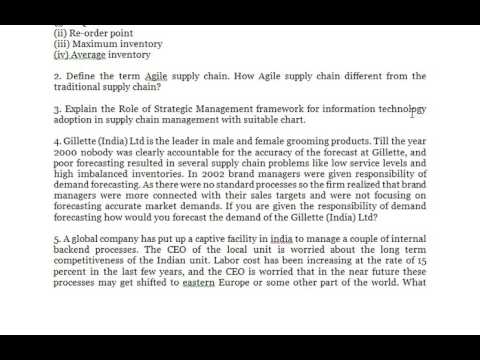 SUPPLY CHAIN MANAGEMENT - Define the term Agile supply chain.