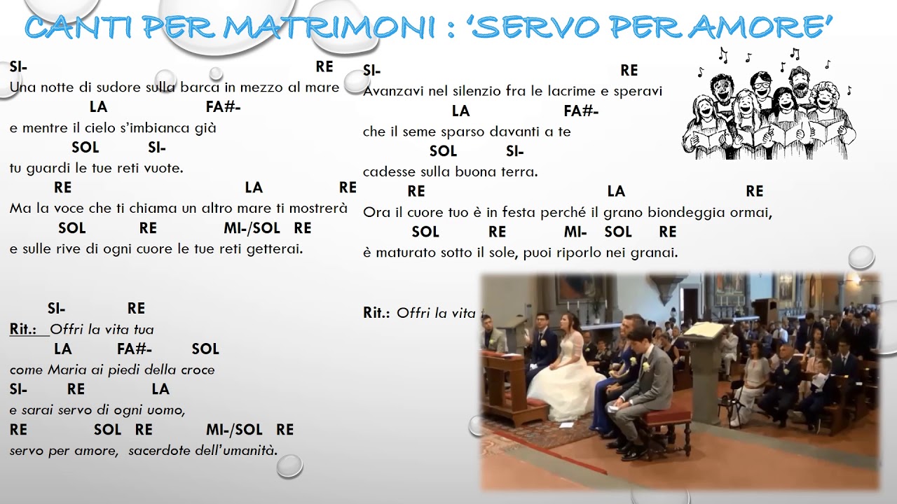 CANTI PER MATRIMONI - SERVO PER AMORE (OFFERTORIO)