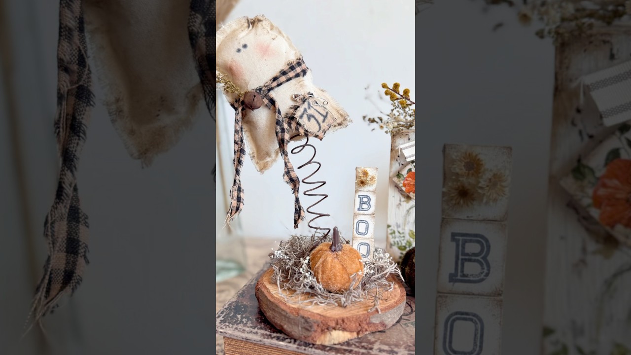 BOO Ghost on a Spring for Halloween diy crafts and decor! #halloweendecor #diyhalloweendecor