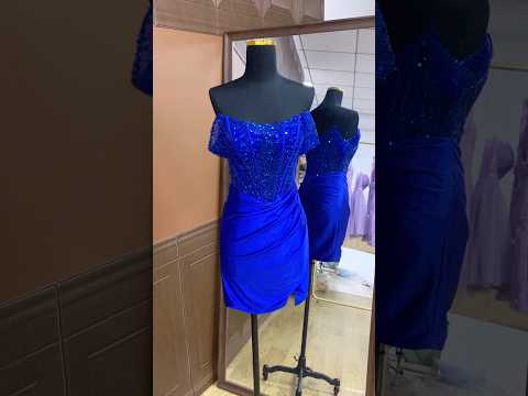 Sheer Corset Top Short Dress with Slight Slit #babaroni #hocodresses #prom