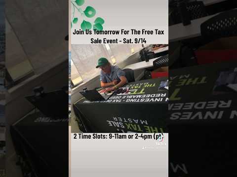 Join Us Tomorrow For The Free Tax Sale Event - Sat. 9/14 #thetaxsalemaster #bellflowerchamber
