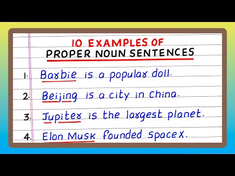 10 Proper Noun Sentences | Examples of Proper Noun Sentences | Sentences with Proper Noun