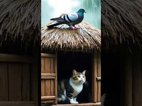 Billi & kabootar #shorts #viral #cute #cat #ai