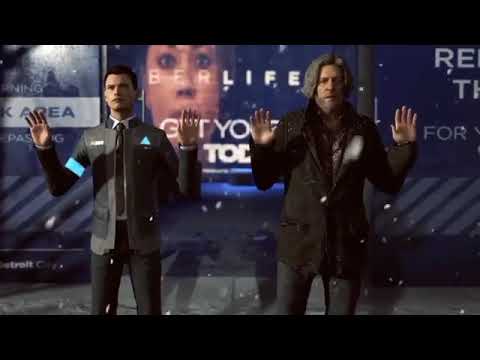 Detroit: Become Human. Hank and Connor dying together for their love to each other.