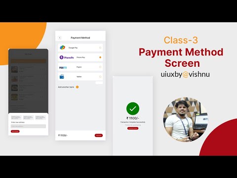 How to design payment method class-3 | food app UI Design in Figma | Figma Tutorial | 2023