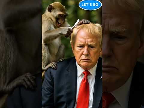 🐒Monkey Barber Gives Trump a New Look 😂"#shorts #trump #ai #parody #funny #memes #lol