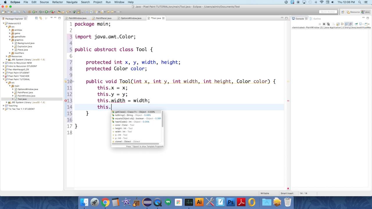 Java Pixel Paint  9 Tool Class