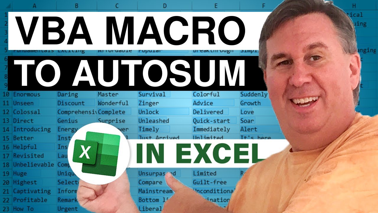 Mrexcels Learn Excel 844 Autosum Macro Mrexcel Message Board