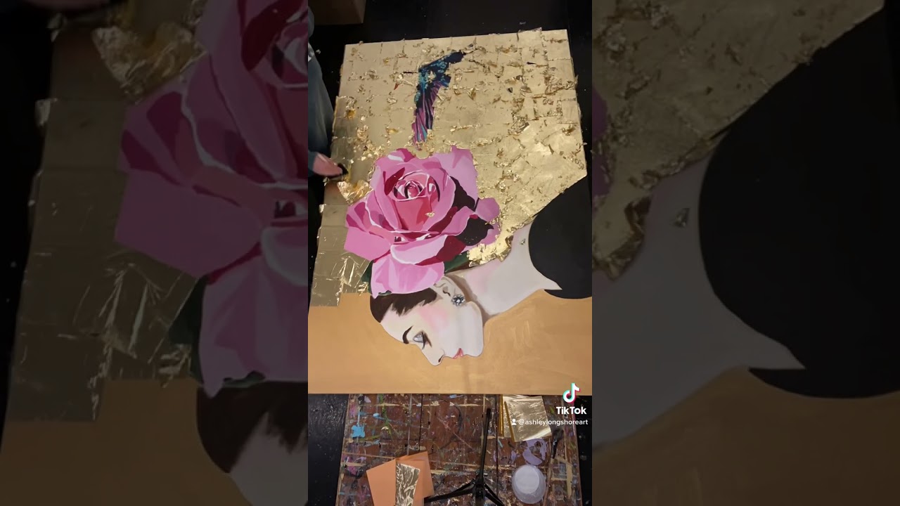 Ashley Longshore: GOLD LEAF MAGIC!!  Here’s the process!! #audreyhepburn #ashleylongshore #popartist
