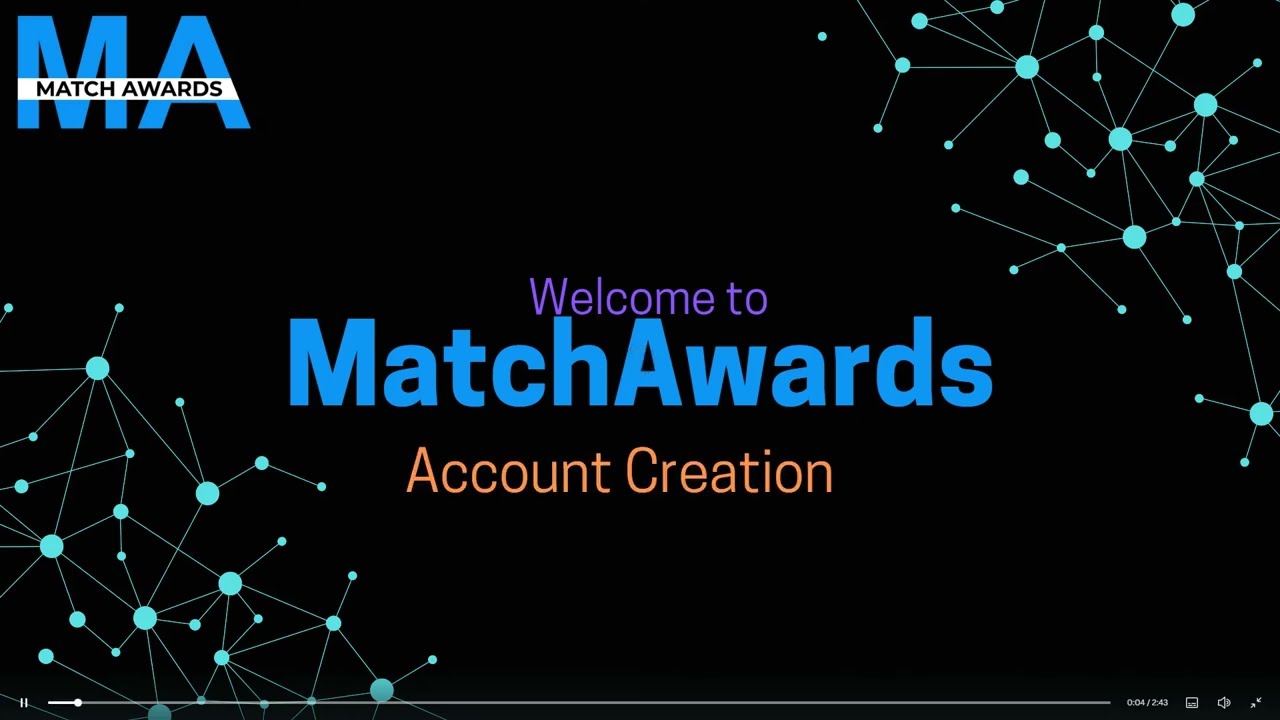 MatchAwards Account Creation