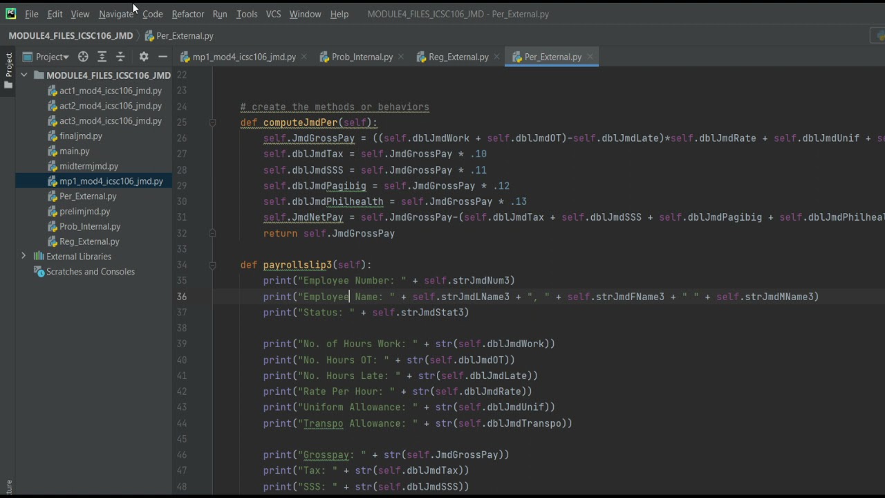 Python Payroll System Class