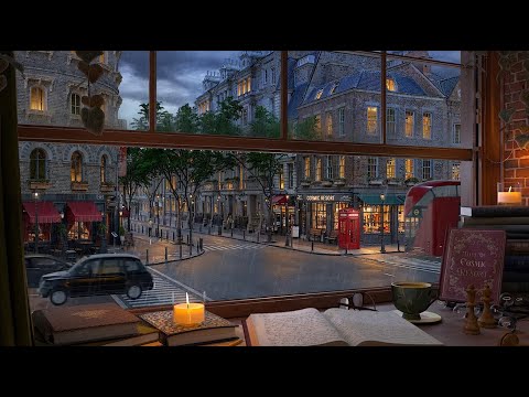 London Study Room Ambience 🌧️ Rain & Thunderstorm Sounds for Studying, Relaxation, and Focus