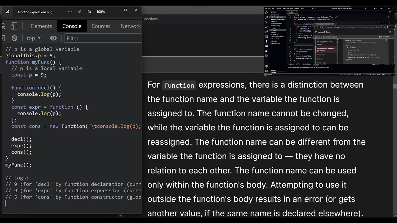Function Expressions, Function Declarations, and Function Constructors.