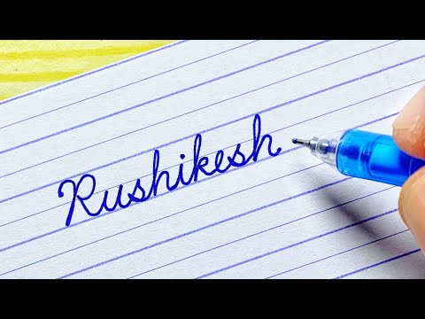 “Rushikesh” name in neat and clean cursive writing | Beautiful cursive handwriting | calligraphy