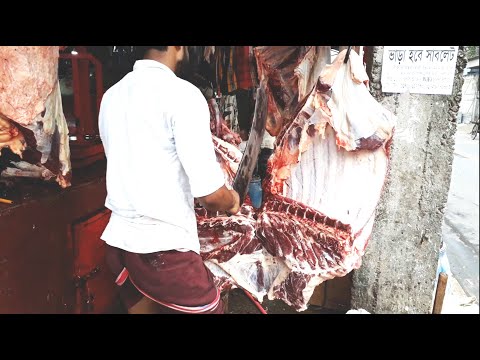 Butcher near me at Meat market || Beef cutting skills by butcher shop near me