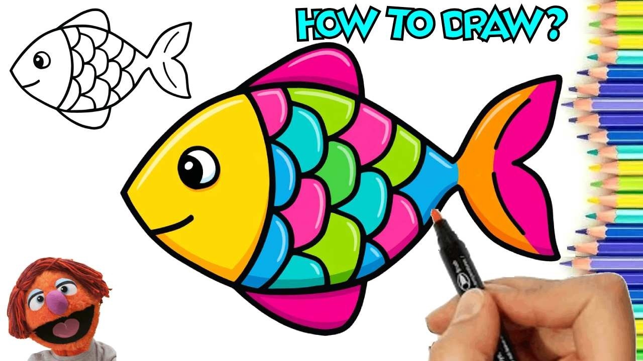 How to draw Fish? Fish Drawing and Printable Coloring Pages ( PDF Download Link )
