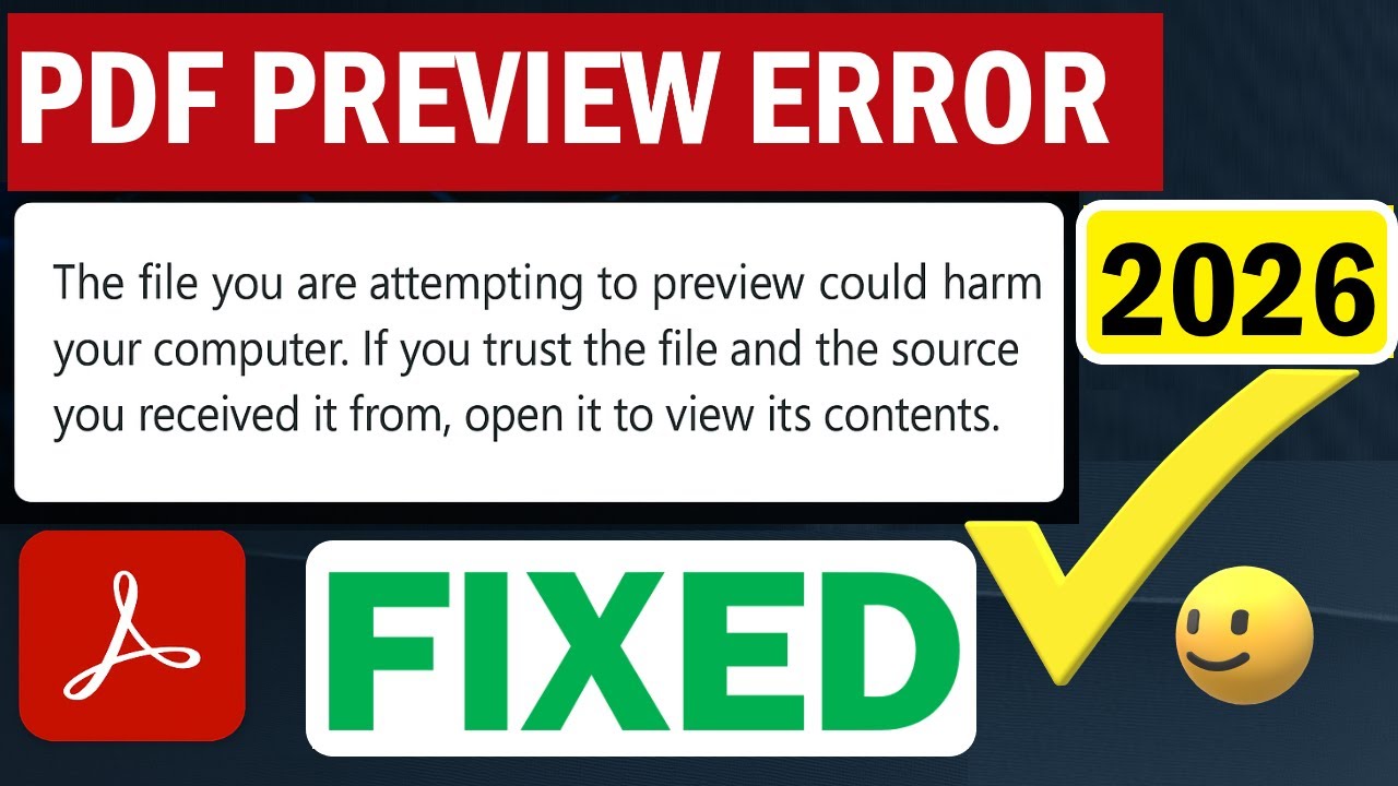 PDF Preview Error Fixed | The File You Are Attempting To Preview Could Harm Your Computer Windows 11