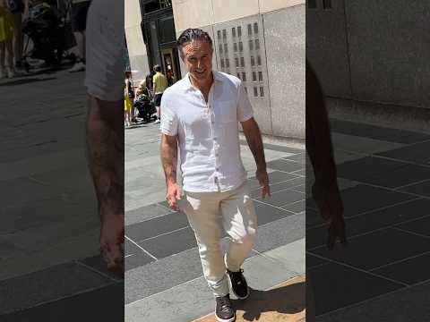 David Arquette jolly in summer white while on a stroll in NYC! #davidarquette #menstyle