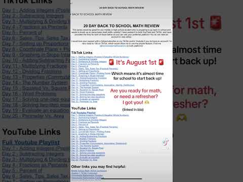 FREE Back to School Math Review | Link in Description | Pre-Algebra Review