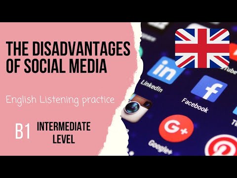 📱Disadvantages of using social media💻Intermediate English listening/speaking practice Level 3/B1