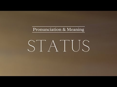 How to Pronounce: Status | Pronunciation & Meaning (British English)