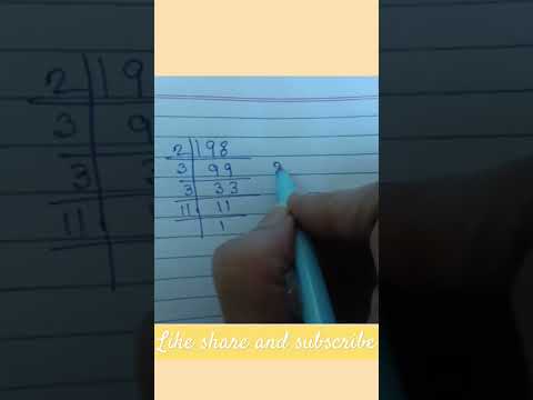 Prime factors of 198#shorts #maths #youtubeshorts