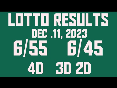 Lotto Results December 11,23 2d 3d 4d 6/45 6/55