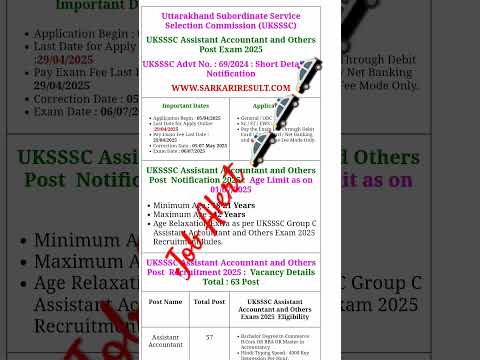 UKSSSC JAssistant Accountant, Record Keeper-cum-Store Keeper, Office Assistant
