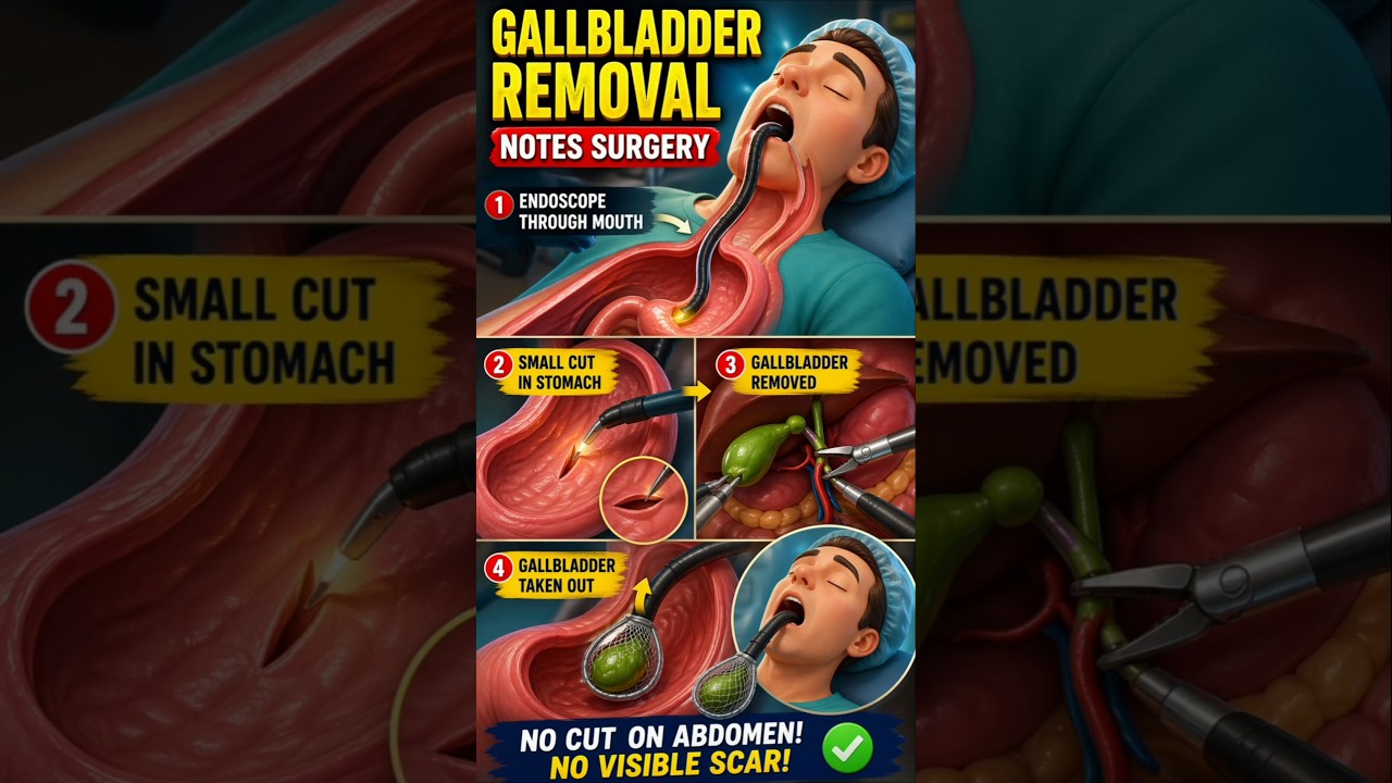 Gallbladder Removed Through Mouth 😱 | Gallbladder Surgery | Gallbladder Removal NOTES Surgery