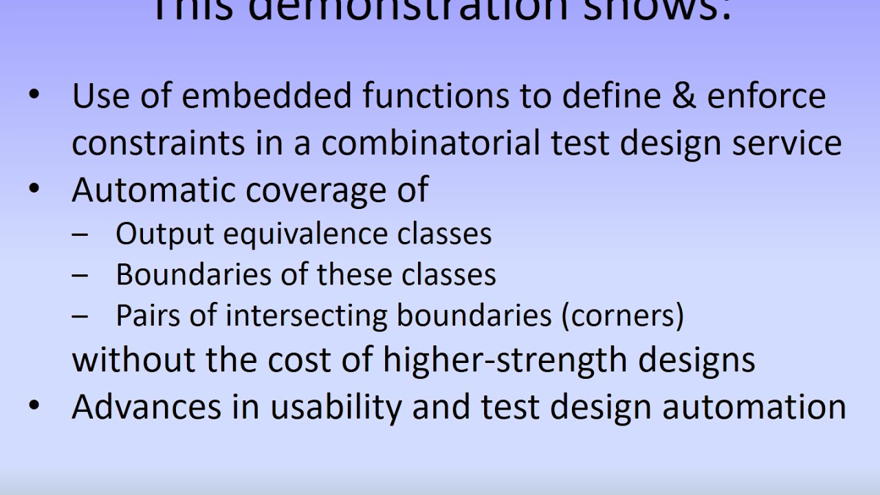 1. Combinatorial testing