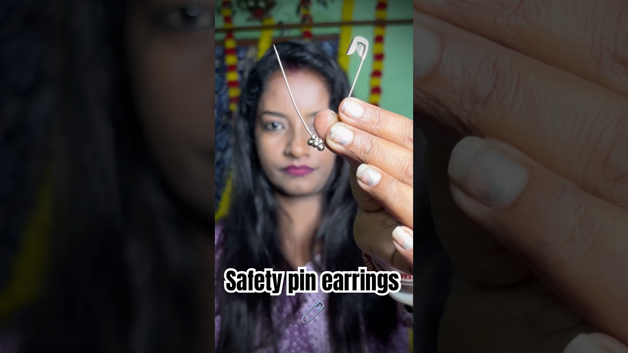 Safety pin earrings 😱 #song #shortsfeed #shorts #hack #safetypin #diy #earrings #goesviral #viral