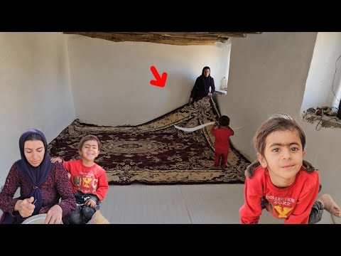 Artan and Najla are happy to see Vahid and put white cement behind the hut.