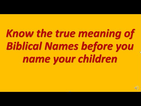 Meanings of Biblical Hebrew names