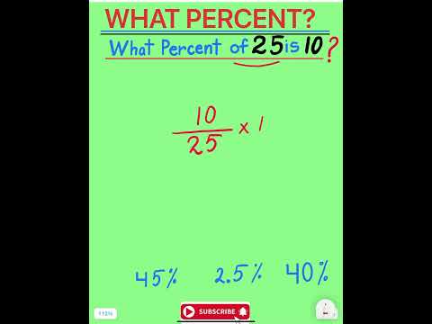 WHAT PERCENT OF 25 IS 10?