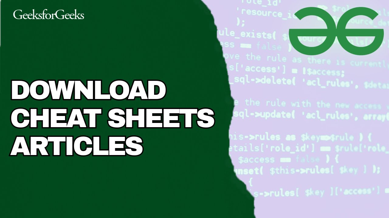 How to Download Cheat Sheets and Articles on GeeksforGeeks 2025?