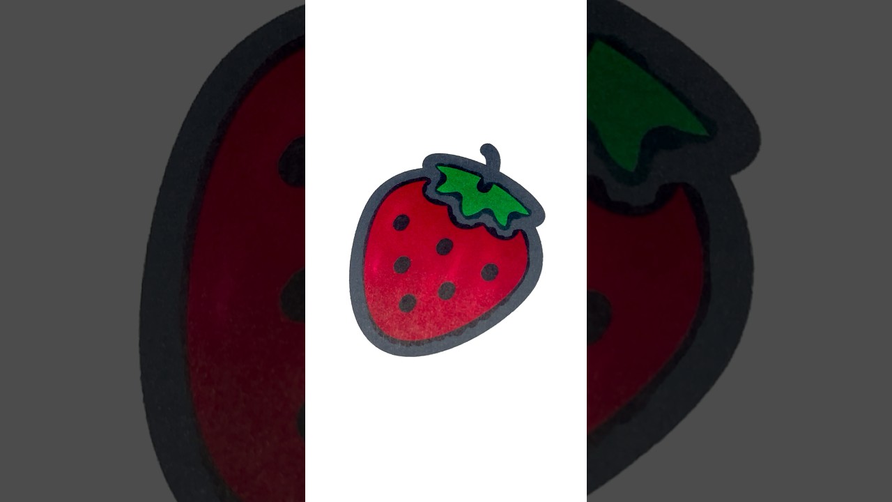 Strawberry 🍓 coloring pages #art #shorts #coloring