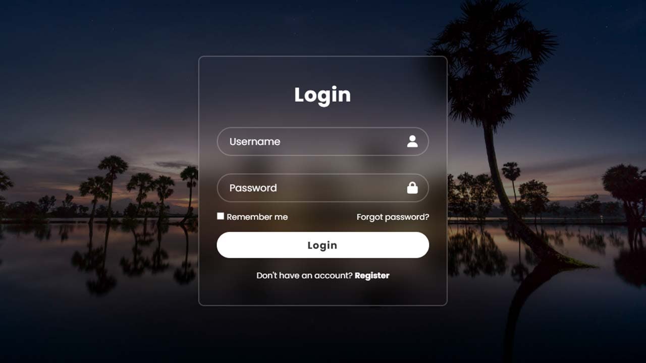 Transparent  Login Form Using HTML and CSS Tutorial | Free Source Code
