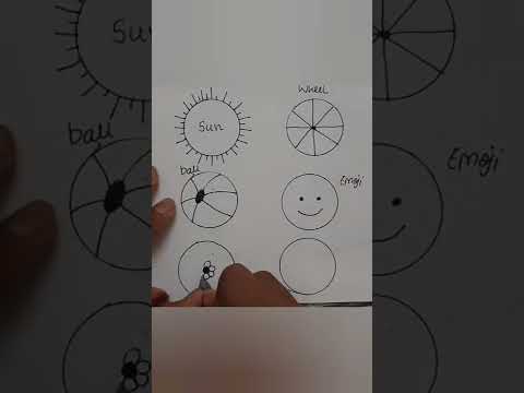 objects drawing with circle shape//drawing ideas with circles #shorts #sais3minutecrafts