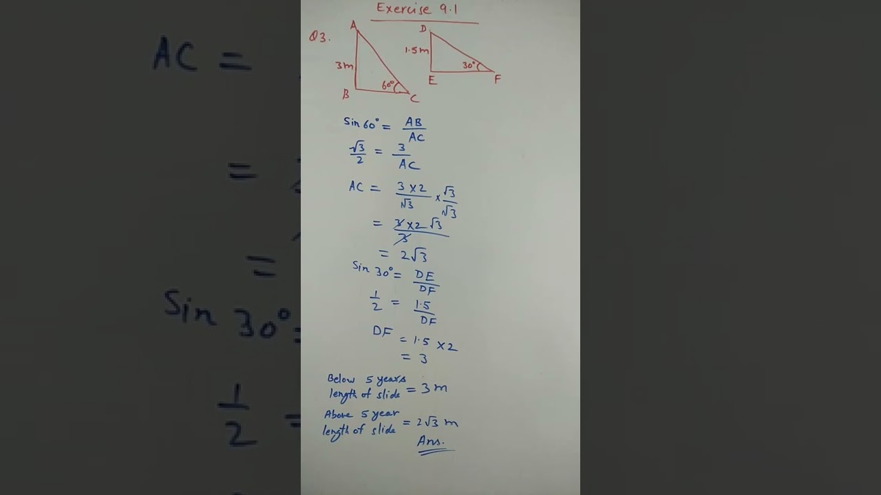 Class 10th Math Exercise 9.1 Q 3 important