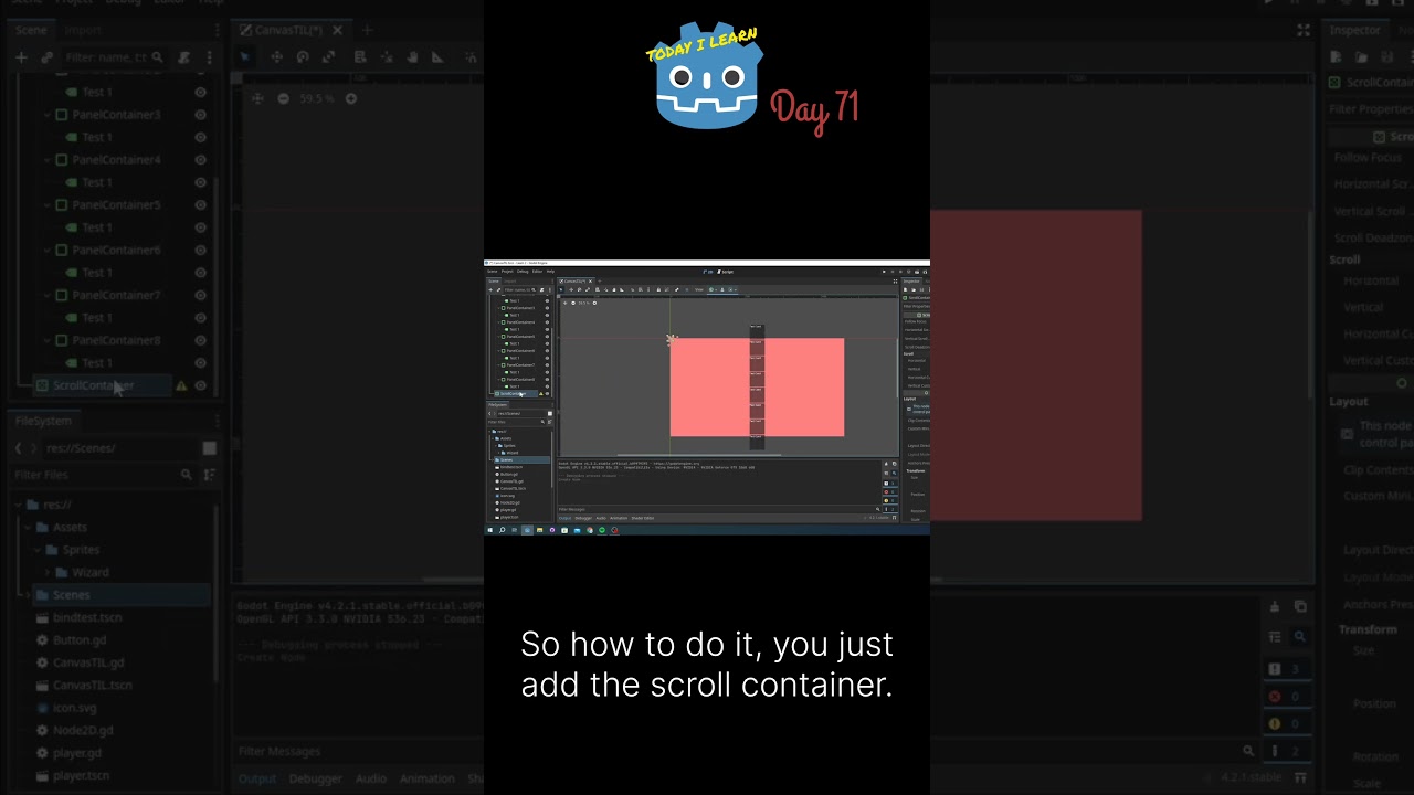 Scroll Container in Godot - Today I Learn 71