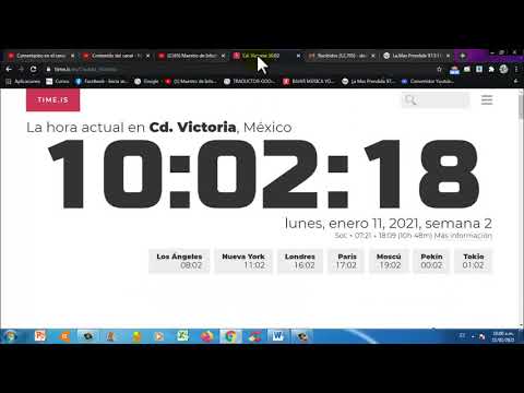 HORA ACTUAL EXACTA EN GRANDE CON EL LUGAR, FECHA Y OTROS DATOS POR CIUDADES PARA VIDEOS O TRABAJOS