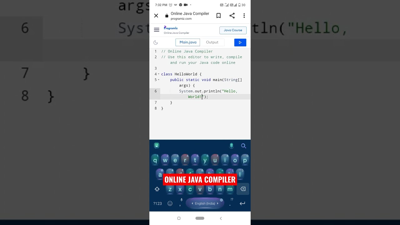 #Online java compiler