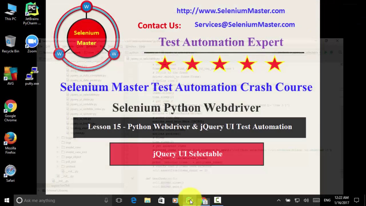 Lesson 15   Python Webdriver jQuery UI Selectable