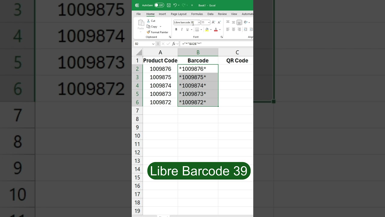 Generate Barcodes & QR Codes in Excel FAST!