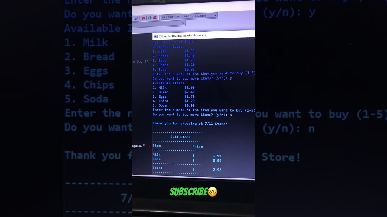shop item bill in c++ IDE dev c++ #cppprogramming #codingtime #codinglife