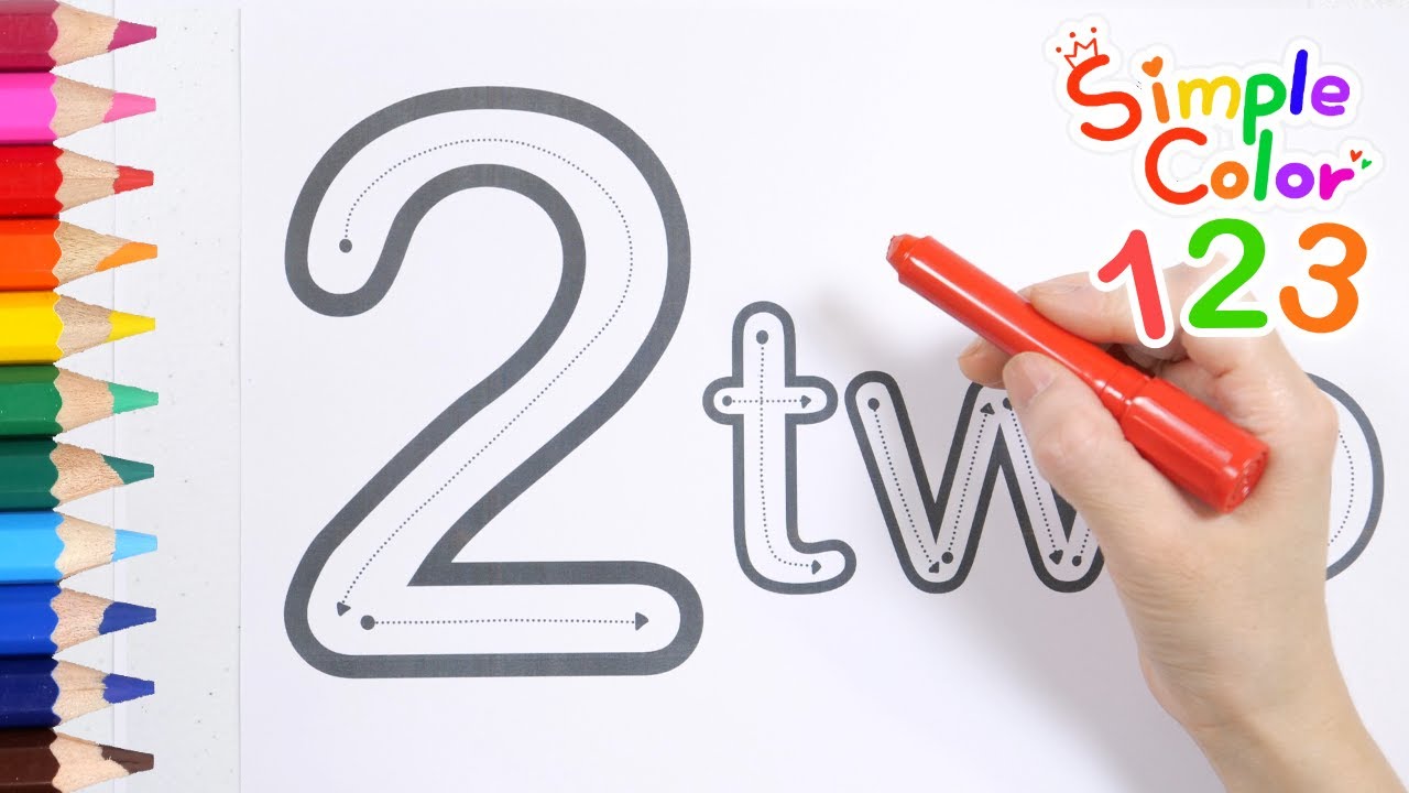 Learn Numbers for toddlers, kids | Learn number 2 by coloring, counting, and filling in the blanks