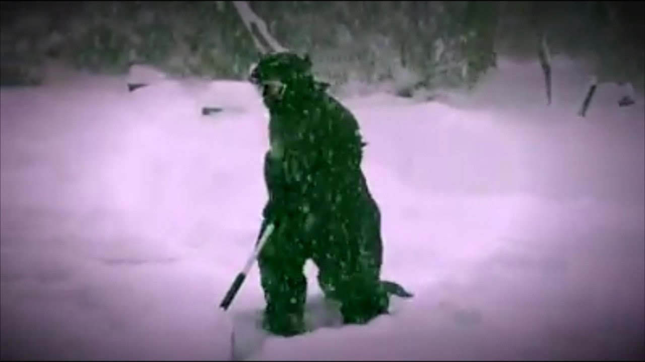 Why This Mom Dressed Up As Godzilla In Bikini To Shovel Snow