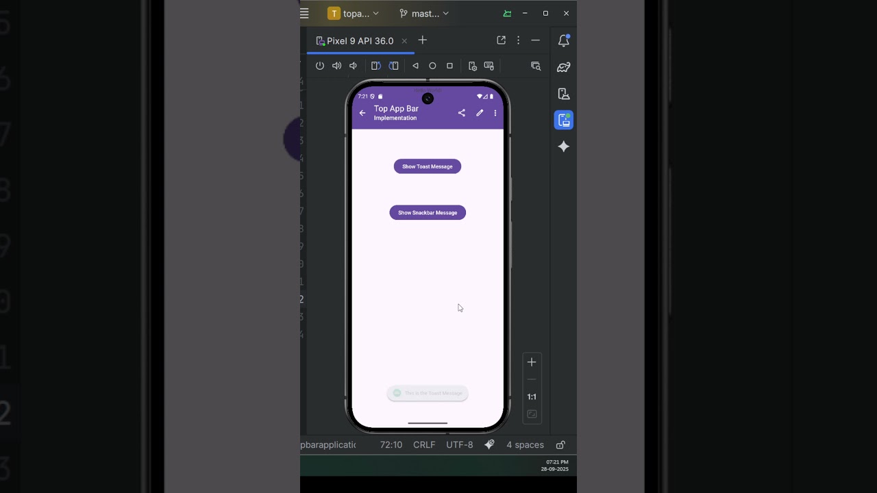 Toast vs Snackbar in Android Studio | Kotlin Explained in 40 Seconds