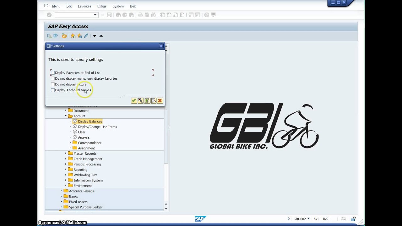SAP navigation exercise 01 part 2