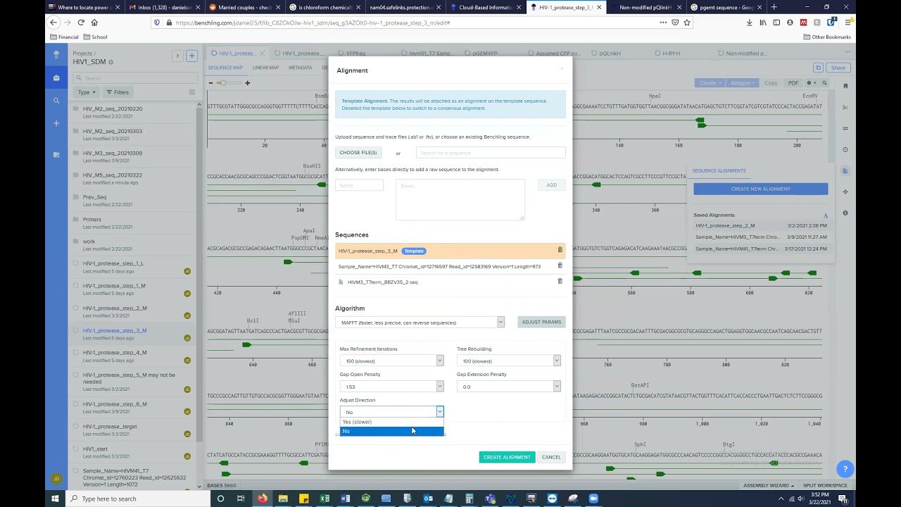 Alignment in Benchling